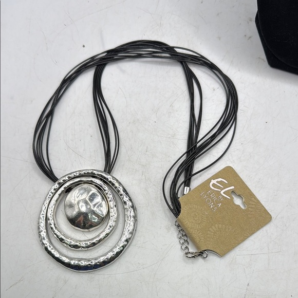 Erica Lyons | Jewelry | Nwt El Erica Lyons Silver Tone Black Layered ...